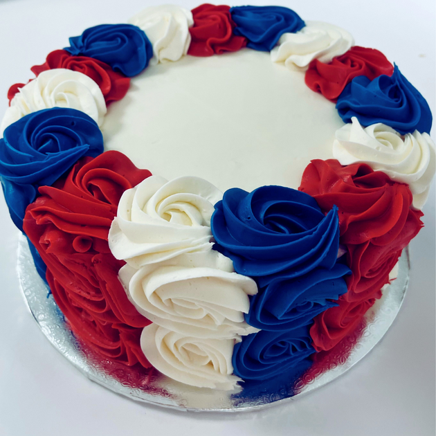 Patriotic Rosette Party Cake H032 – Nonna Randazzo's Bakery