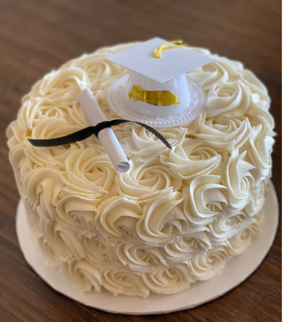 Rosette Graduation Party Cake G006 – Nonna Randazzo's Bakery
